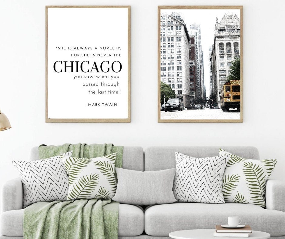 Set of Two Chicago Prints, Chicago Street Print, Chicago Wall Art ...