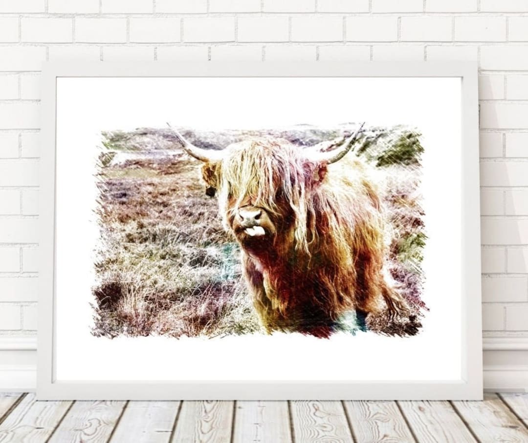 Highland Cow Print, Cow Art, Printable Wall Art, Farmhouse Decor ...