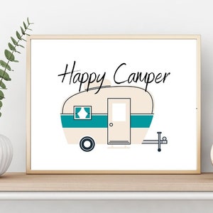 Happy Camper Sign, Camper Wall Art, Camper PNG, Camping Life, Welcome ...