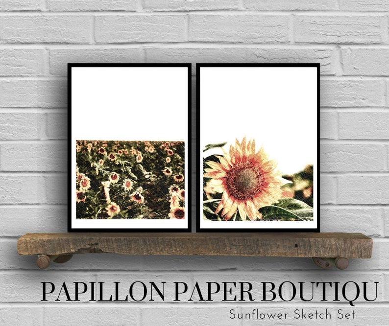 Set of Sunflower Prints, Sunflower Decor, Flower Poster, Sunflower ...