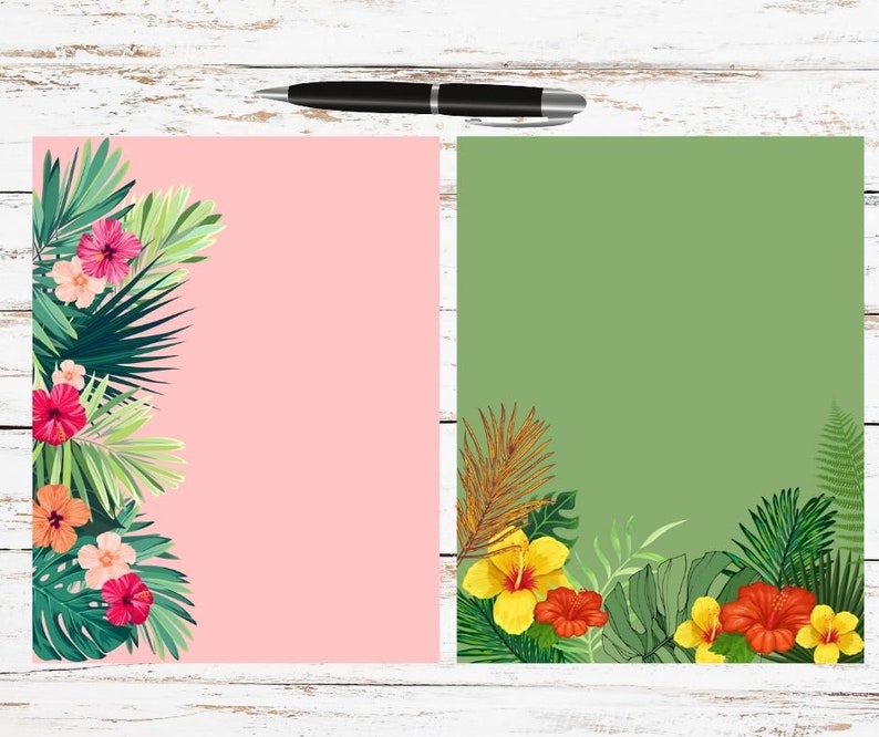 Palm Leaf Paper Pack, Tropical Paper Pack, Scrapbook Paper Pack ...