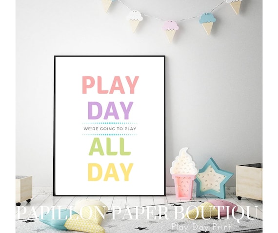 Childrens Poster Kids Art PLAY Nursery Wall Poster Playroom | Etsy
