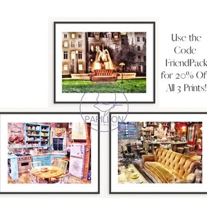 Friends TV Show Couch and Fountain Art Wall Print, Friends Show Home ...