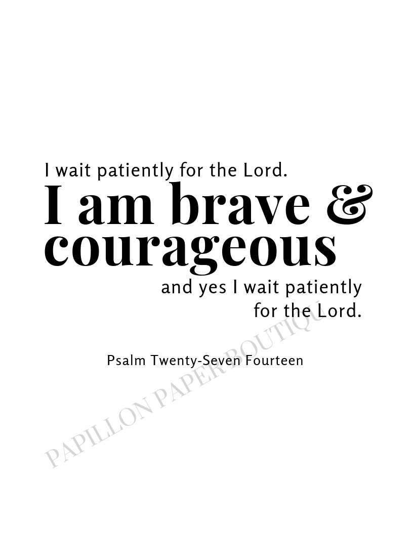 Brave & Courageous Scripture Wall Art, Brave Quote, Scripture Wall Art ...