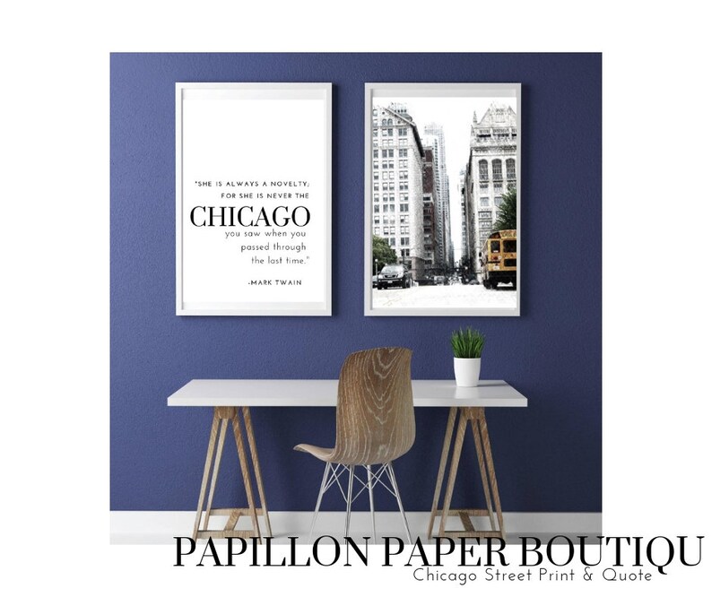 Set of Two Chicago Prints, Chicago Street Print, Chicago Wall Art ...