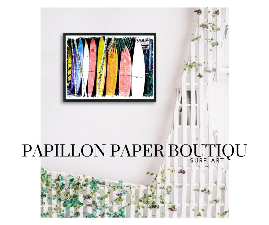 Surfboard Sketch Art Boho Beach Art Surfboard Photography - Etsy