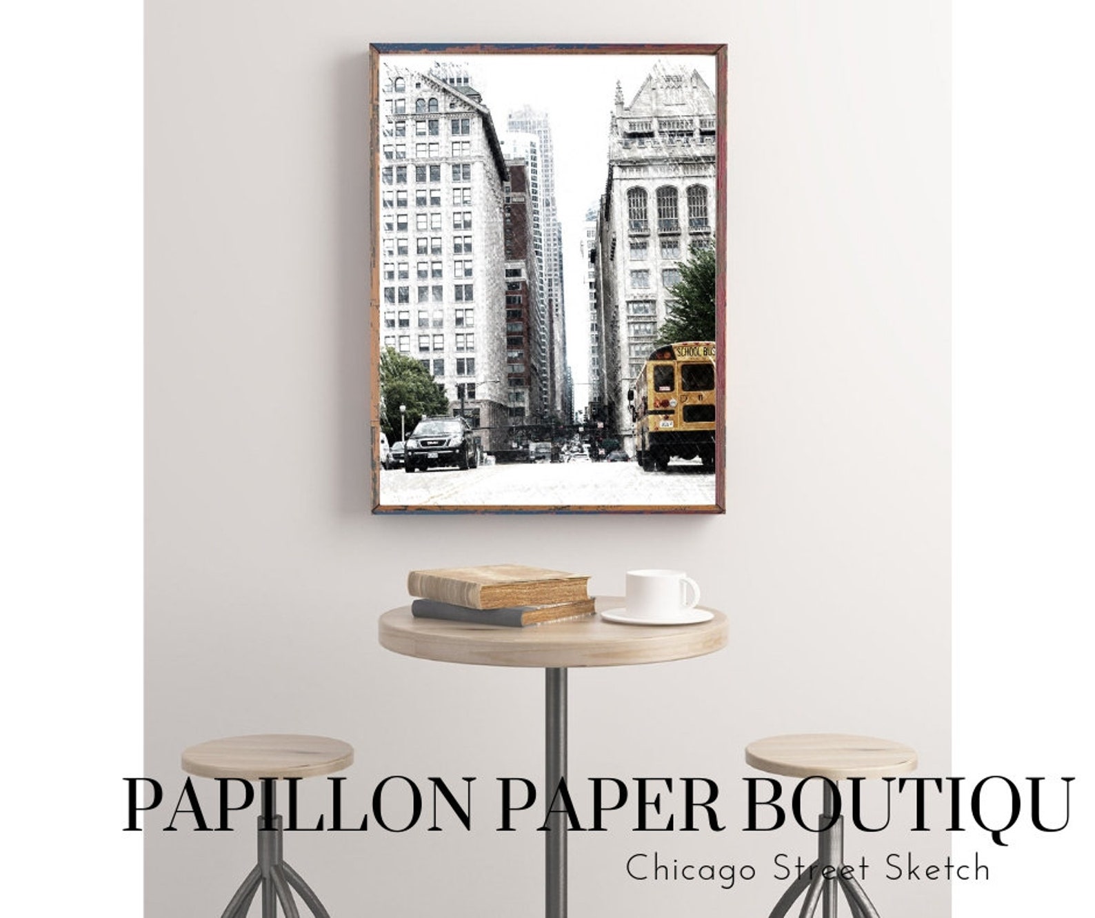 Chicago Art, Chicago Photography, Bus Scroll, Bus Art, Chicago Sketch ...
