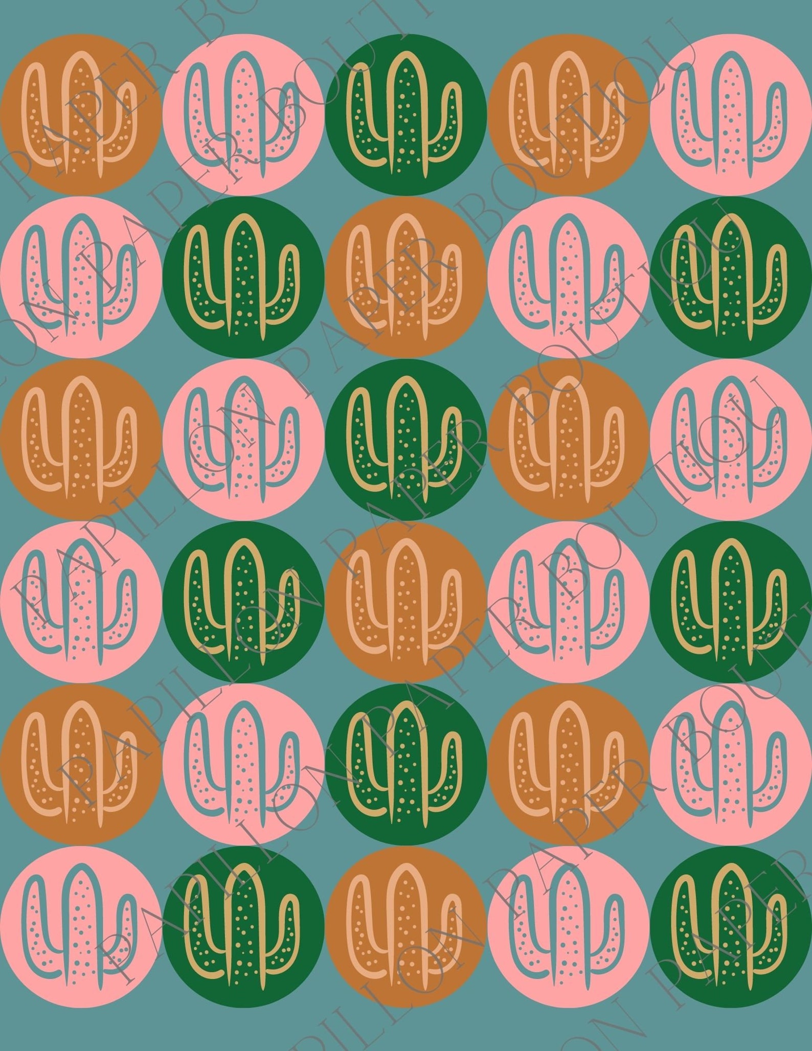 Cactus Scrapbook Paper Boho Scrapbook Paper Cactus Digital - Etsy
