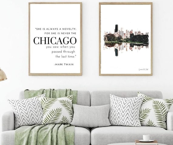 Set of Two Chicago Prints Chicago Street Print Chicago Wall | Etsy