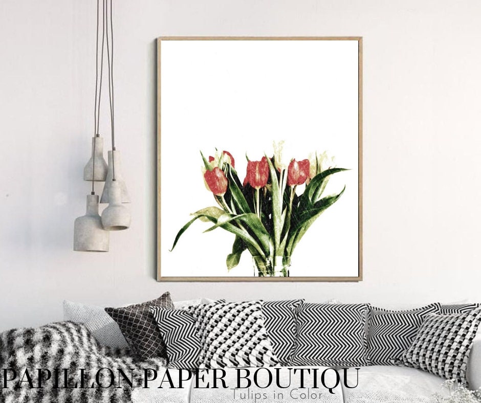 Tulip Bouquet Sketch, Tulip Bouquet Print, Tulip Sketch Art, Tulip ...