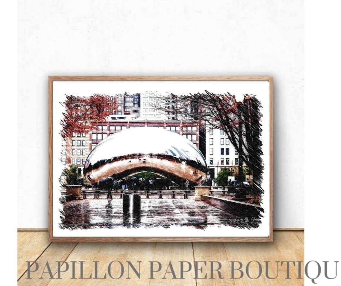 Chicago Bean Photo, Chicago Street Print, Chicago Wall Art, Chicago ...