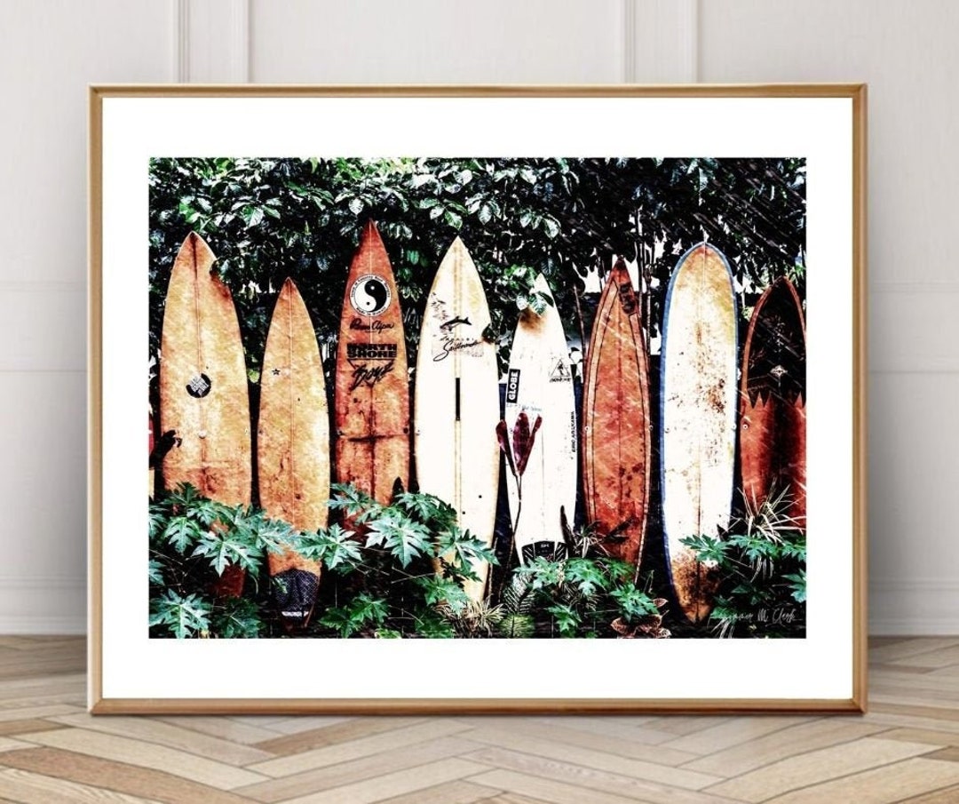 Beach Wall Art, Surf Board Art, Coastal Wall Art, Beach Painting Print ...