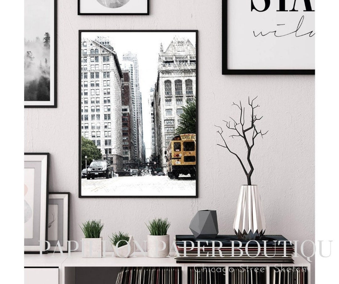 Chicago Art, Chicago Photography, Bus Scroll, Bus Art, Chicago Sketch ...