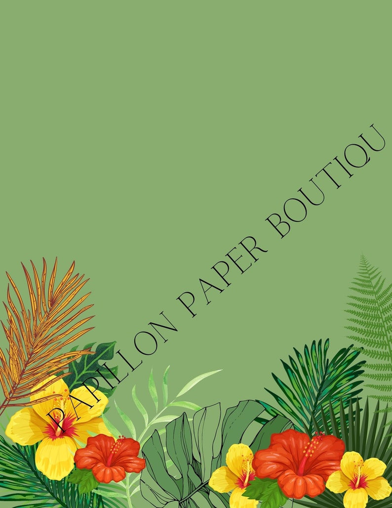 Palm Leaf Paper Pack, Tropical Paper Pack, Scrapbook Paper Pack ...