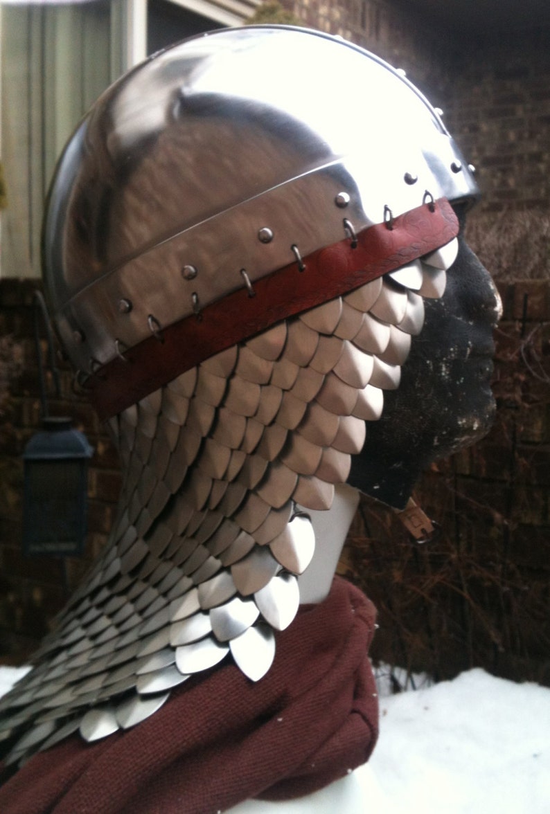 14 Gauge Spangenhelm Helmet With Anodized Aluminum Scale-maille ...