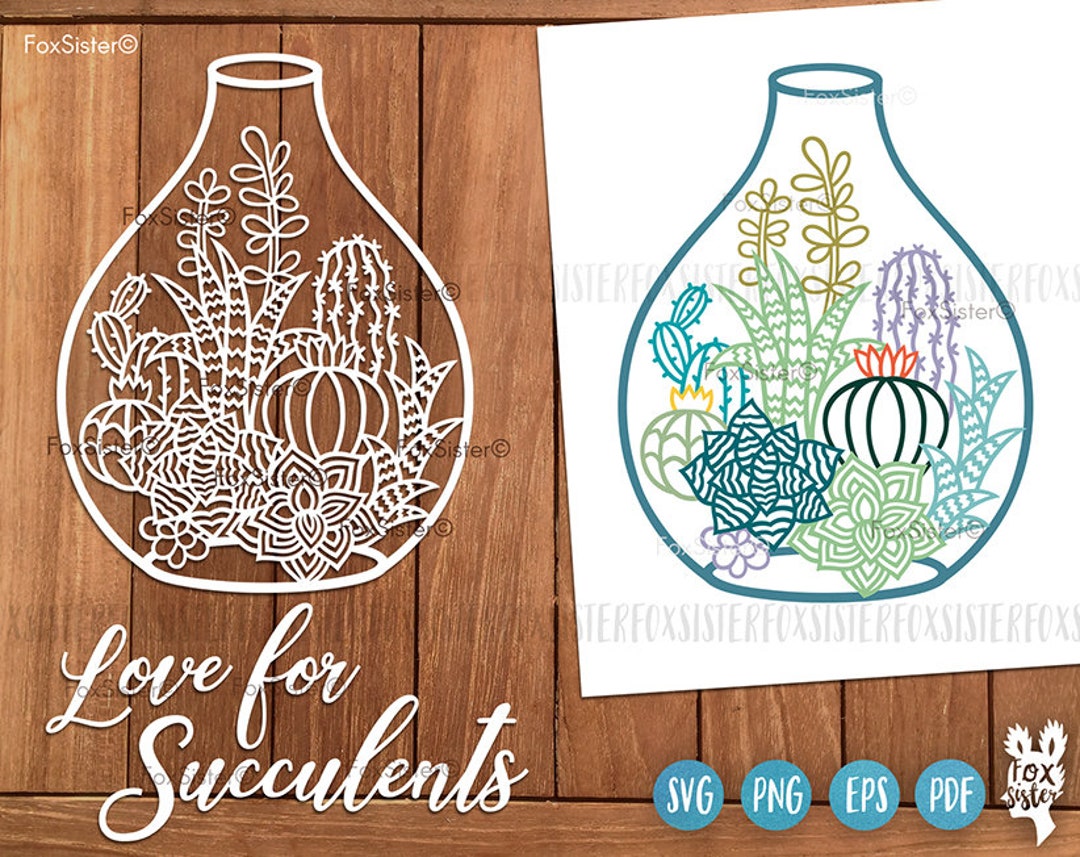 Love Succulents Svg Cut File, Cactus Svg, Cactus Clipart, Plant Svg ...