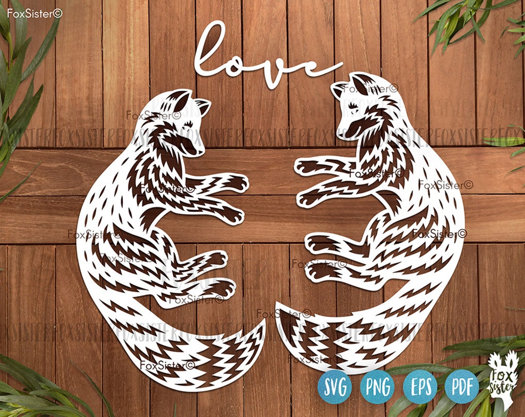 Fox Svg Design for Cricut and Silhouette, Fox Clipart, Love Svg ...