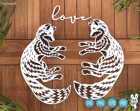 Fox Svg Design for Cricut and Silhouette Fox Clipart Love - Etsy