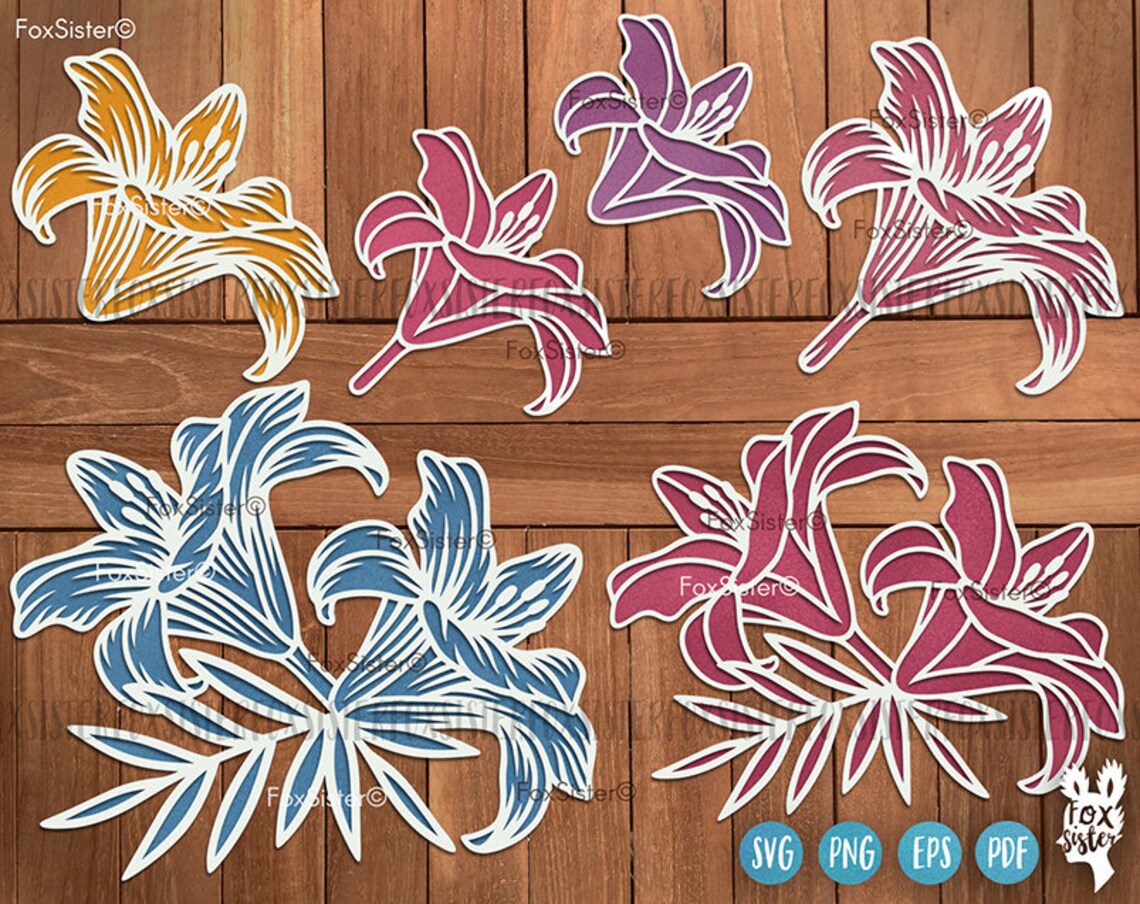 Lily Svg for Cricut and Silhouette Flowers Svg Foxsister | Etsy Canada