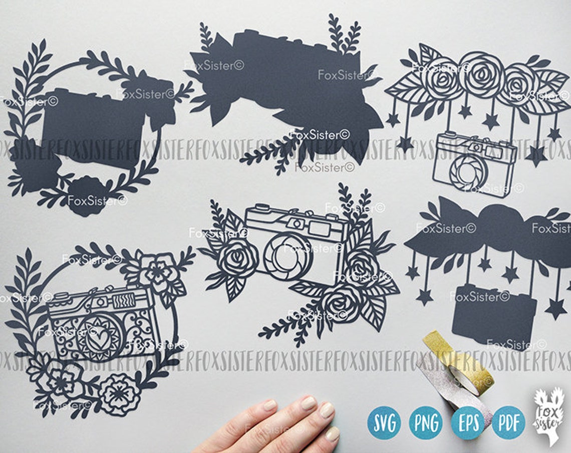 Camera Svg Bundle, Camera Clipart, Photography Svg, Floral Camera Cut ...