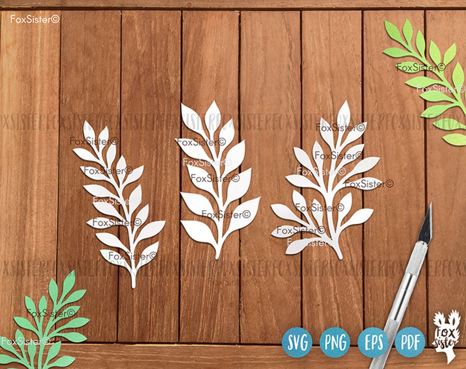 Leaves Svg Bundle Leaf Svg File 8 Designs SET 3 Branch Svg | Etsy