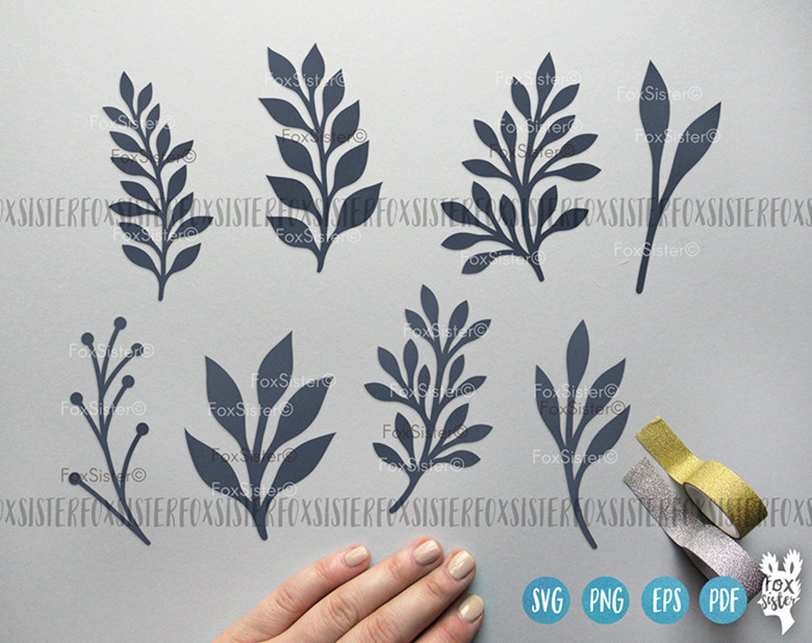 Leaves Svg Bundle Leaf Svg File 8 Designs SET 3 Branch Svg | Etsy
