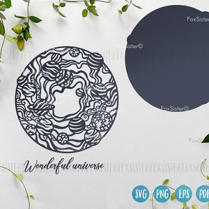 Universe Svg Design for Cricut and Silhouette, Planets Svg, Space Svg ...