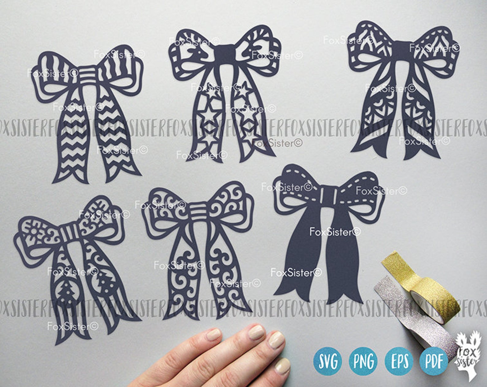 Bow Svg File 6 Bows Svg Bundle Vector Bow Clip Art | Etsy