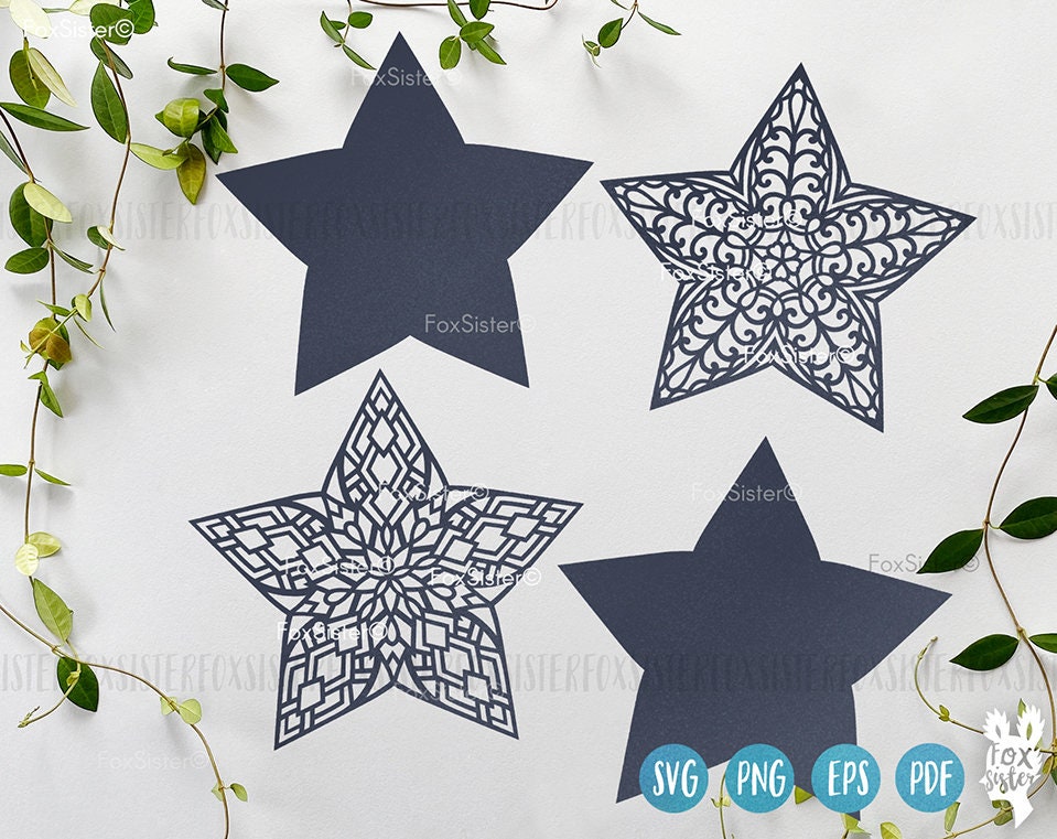 Stars Svg Bundle SET 10, Christmas Svg Bundle, Star Svg, Happy Holiday ...