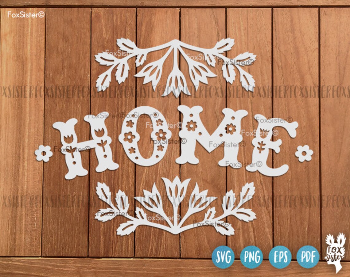 Home House SVG Papercut Template Housewarming Svg Flowers - Etsy UK