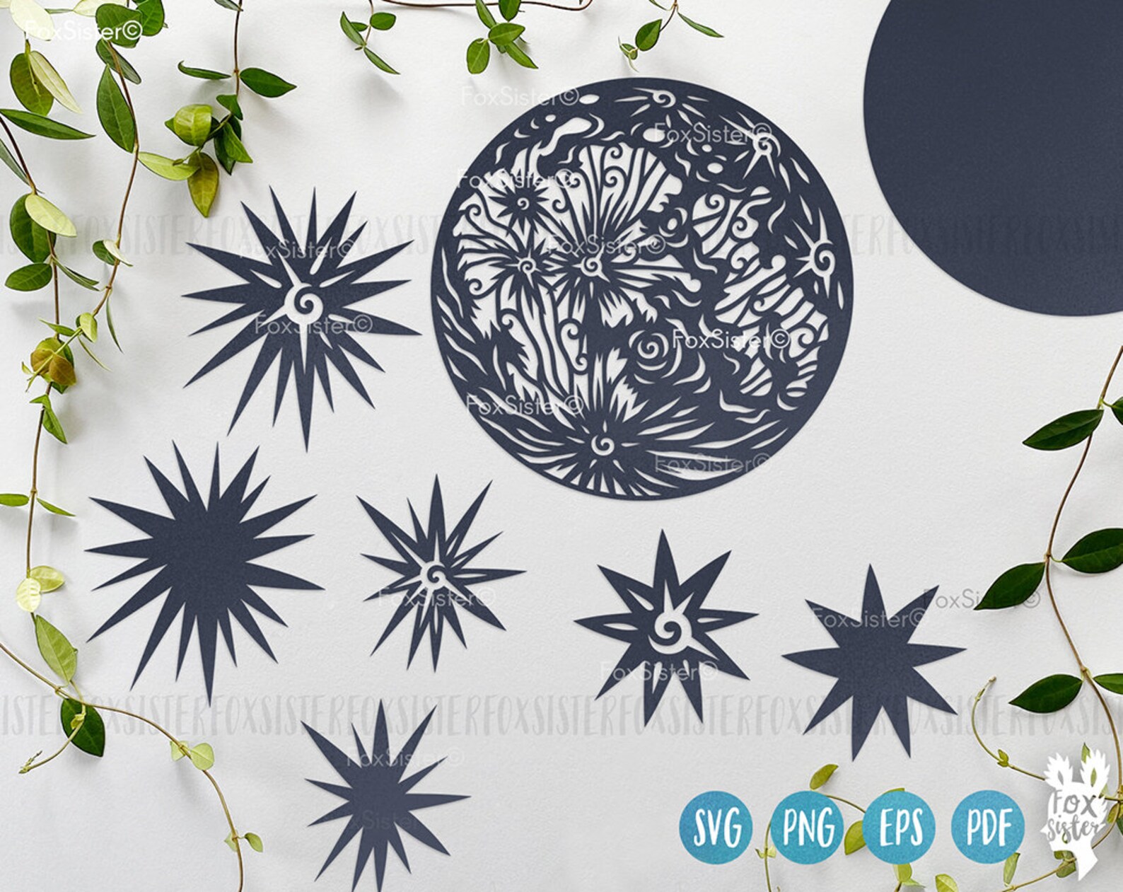 Moon Svg Design for Cricut and Silhouette Celestial Svg Moon - Etsy