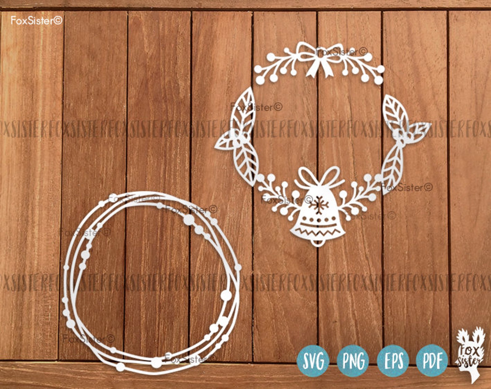 12 Christmas Monogram Frames Blank Circle Wreath SVG Bundle | Etsy