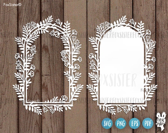 Arch Nature Floral Frame SVG Papercut Template Monogram | Etsy