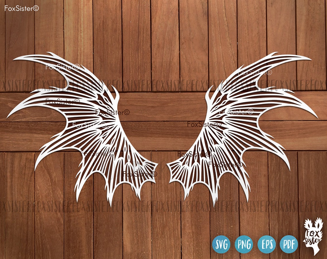 Scary Dragon Wings Svg Design for Cricut and Silhouette Bat - Etsy
