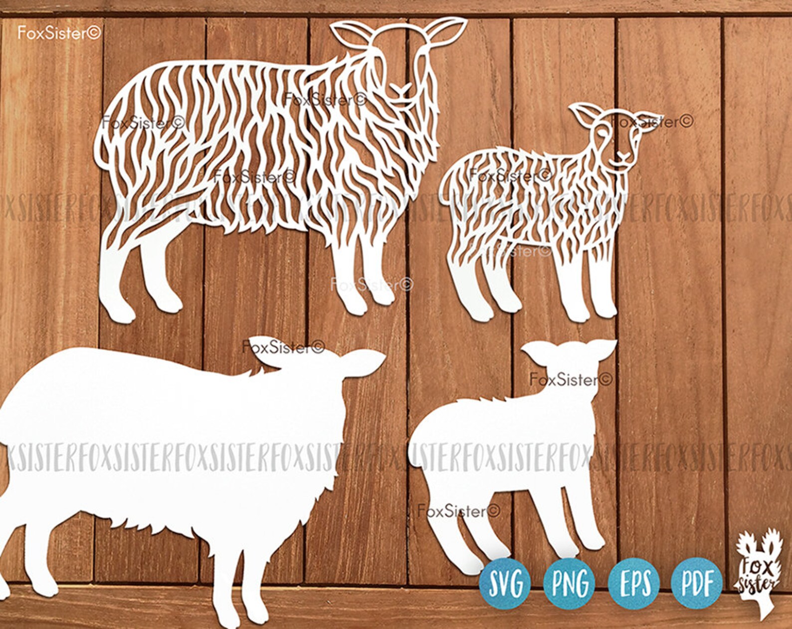Mama and Baby Sheep Svg for Cricut and Silhouette, Farm Animal Svg ...