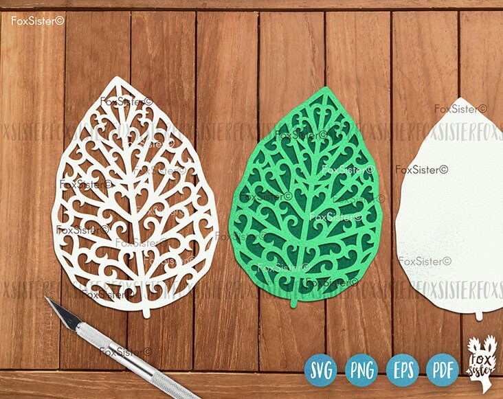 Leaves Svg SET 7, Leaf Svg Cut File 3 Leaf Designs, Leaves Cutting Svg ...