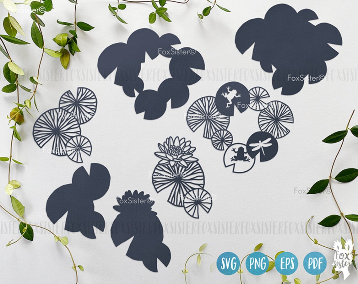 Frogs and Lily Pads Svg for Cricut and Silhouette, Frog Svg, Animal Svg ...