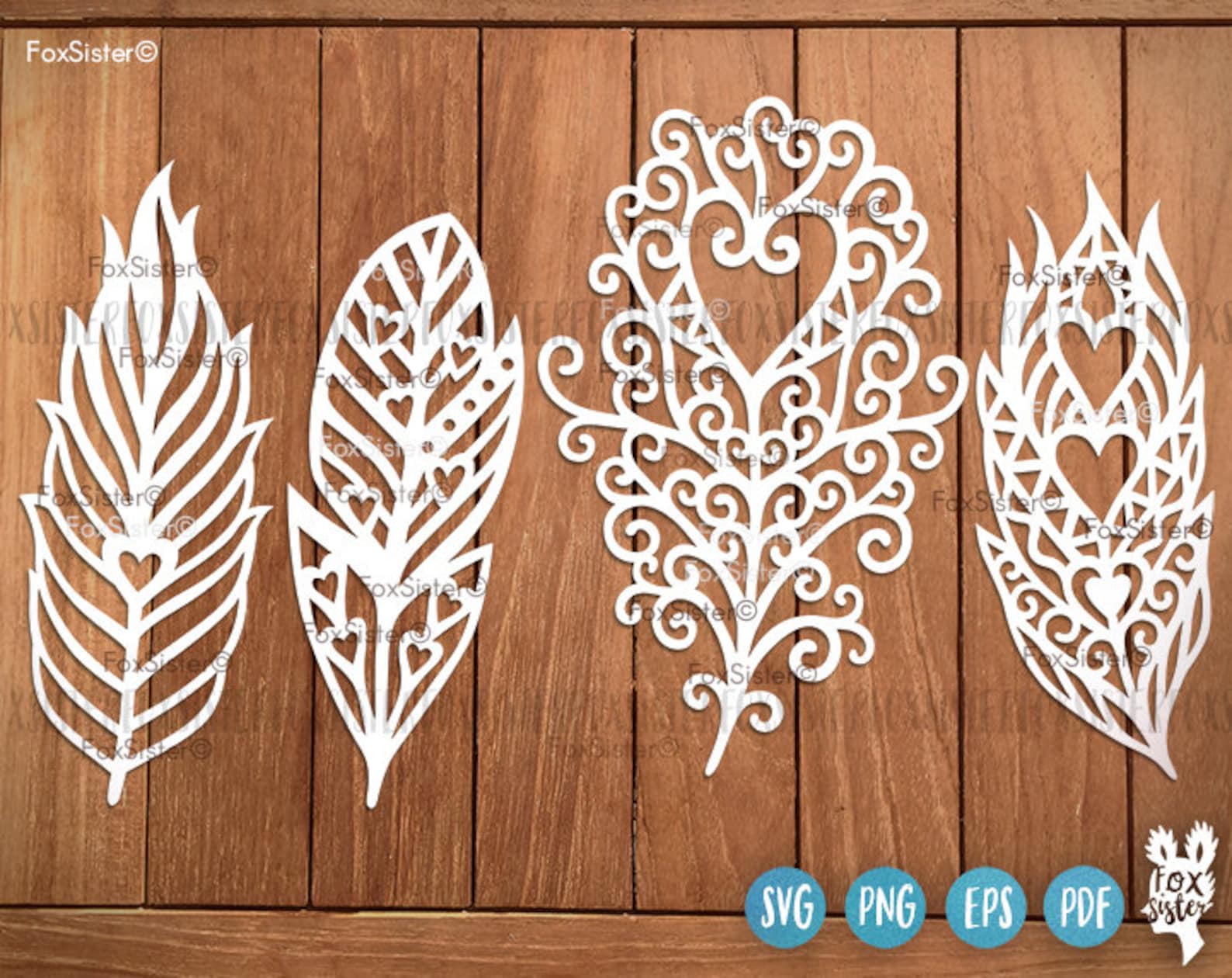 Feather Svg Bundle Cut Files for Cricut and Silhouette, Boho Feathers ...