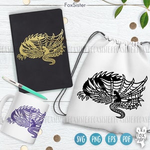 Dragon and Girl Svg for Cricut Silhouette, Glowforge, Sleeping Dragon ...