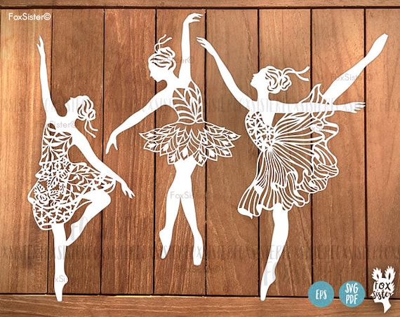 Ballerina SVG Bundle 3 Papercut Templates Set 1 Ballet - Etsy