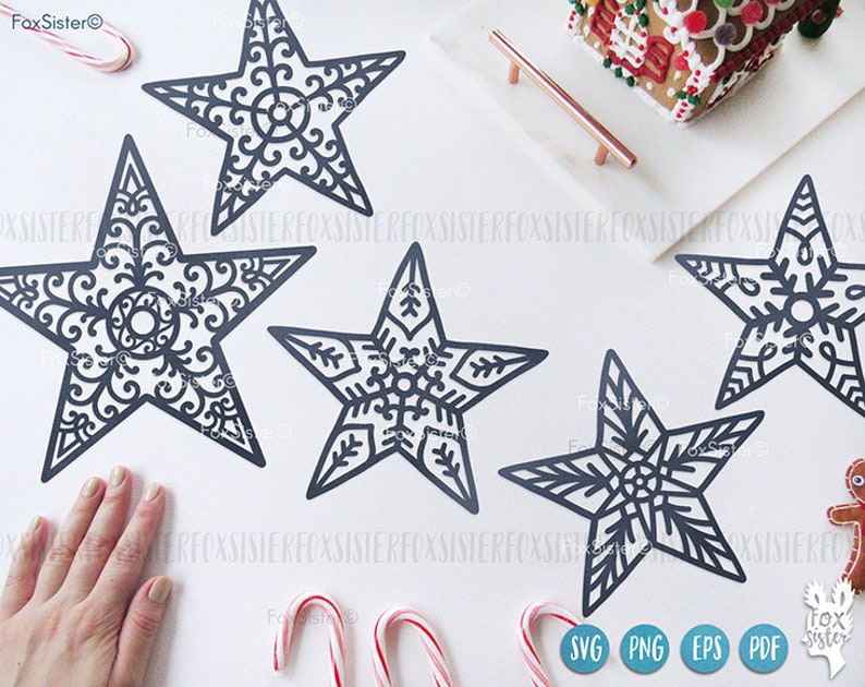 Christmas Stars Svg Design Bundle, Star Svg Files, Christmas Svg Files ...