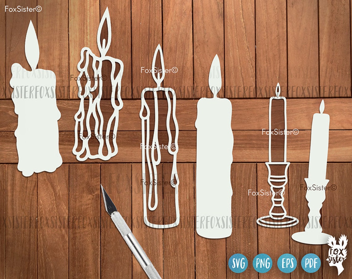 Candle Svg Bundle for Cricut and Silhouette Vector Candles - Etsy