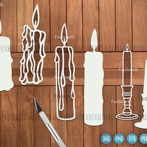Candle Svg Bundle for Cricut and Silhouette, Vector Candles Clipart ...