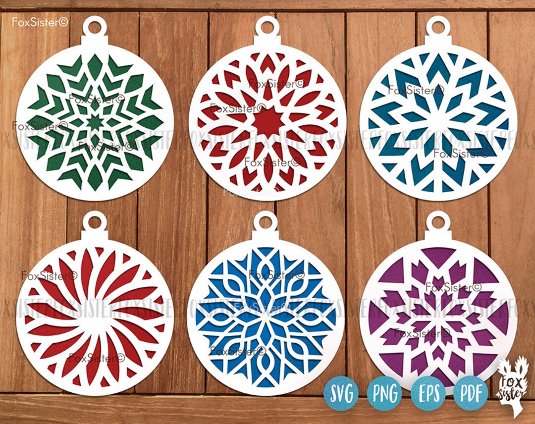 Christmas Baubles SVG Bundle SET 16, Christmas Svg Bundle, Ornament Svg ...