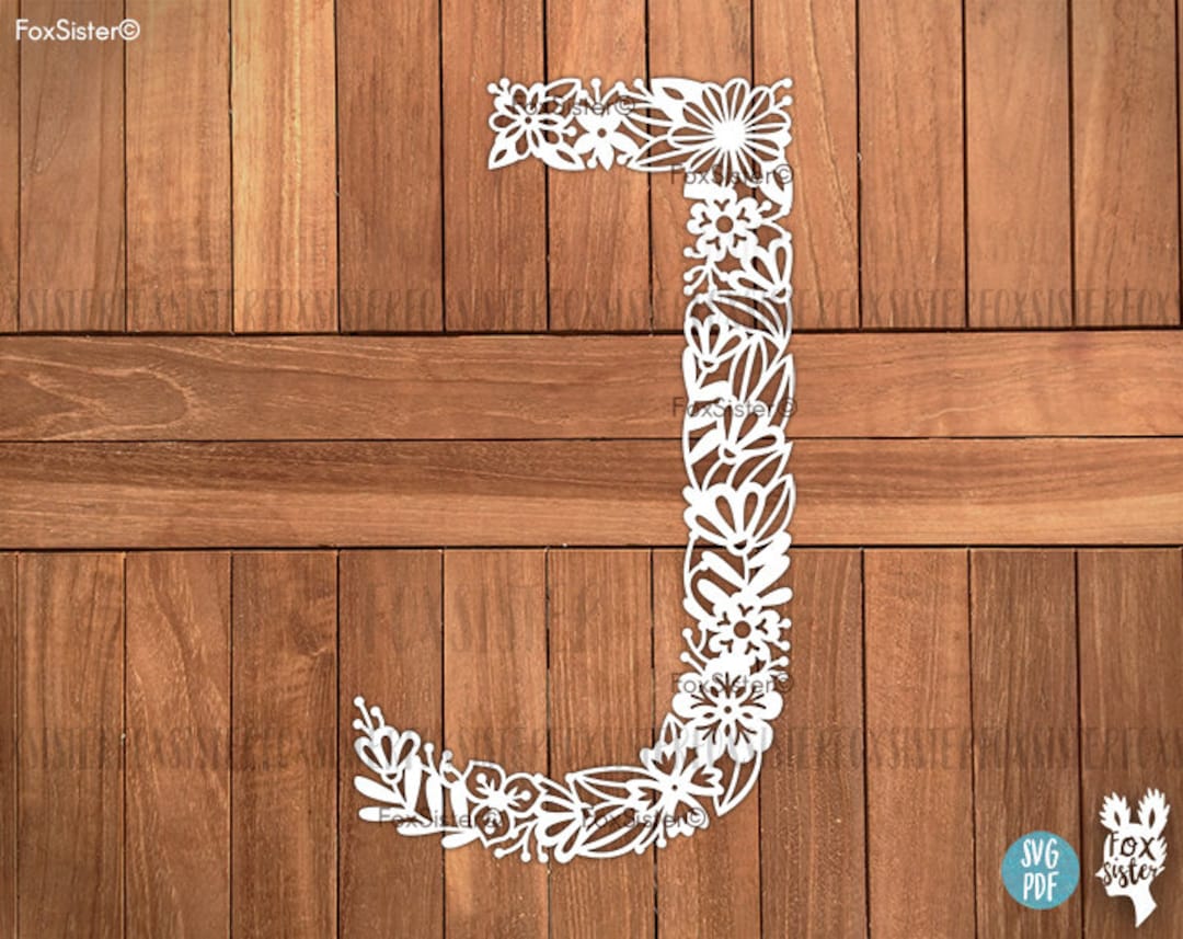 Floral Letter J Svg, Floral Detailed Alphabet Svg Cut File, Floral ...
