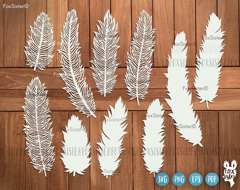 5 Feathers SVG Bundle Feathers Svg Cut Files Feathers Vector | Etsy