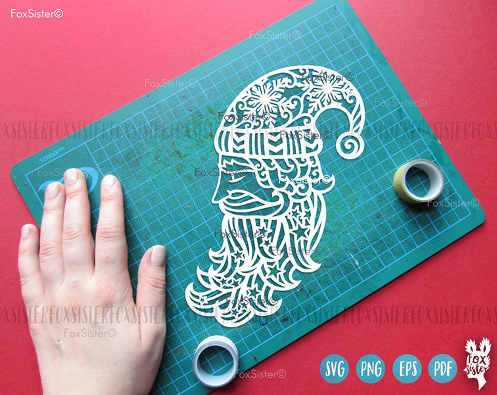 Santa Svg Png Pdf Eps Vector Cut Files Santa Svg Cut File | Etsy