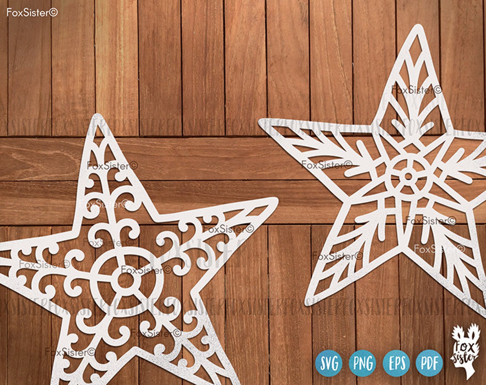 Christmas Stars Svg Design Bundle, Star Svg Files, Christmas Svg Files ...