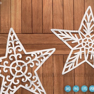 Christmas Stars Svg Design Bundle, Star Svg Files, Christmas Svg Files ...