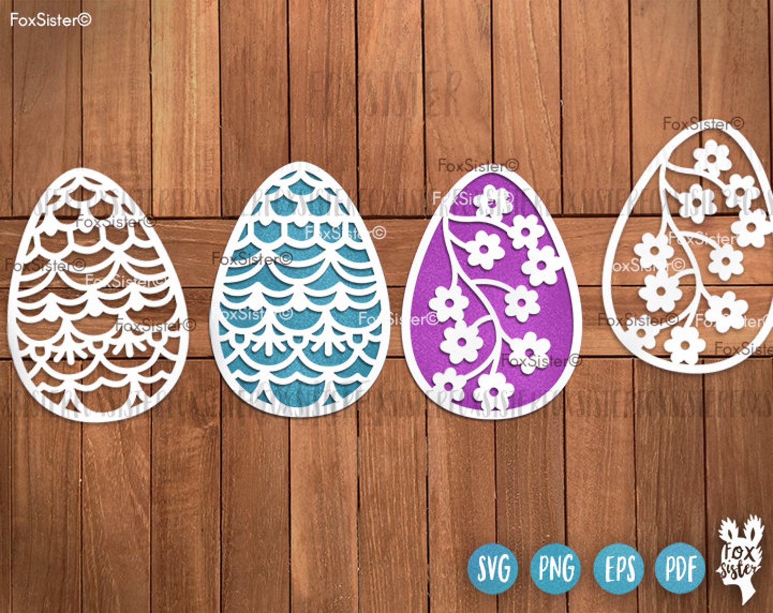 Easter Eggs SVG SET 4 Template Easter Egg Easter Cut File - Etsy